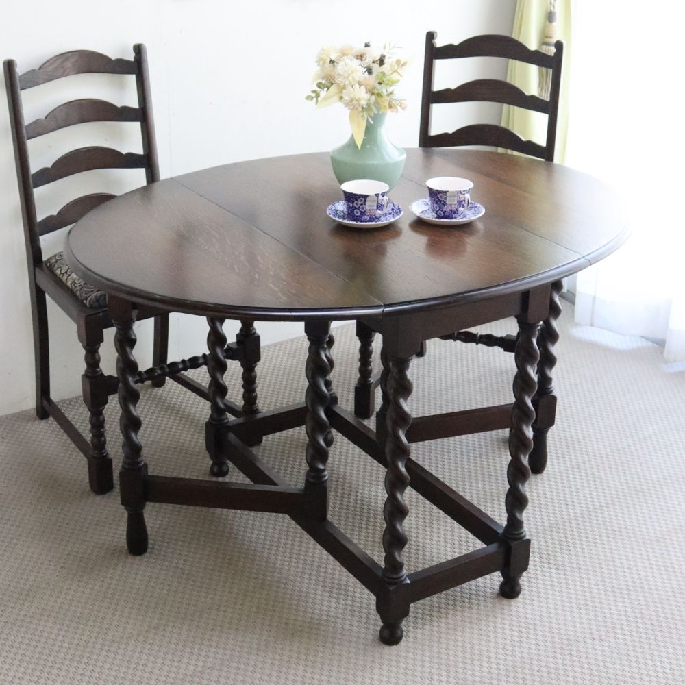 広さもオシャレもあきらめないで♪ ゲートレッグテーブル VC107-028 – アンティーク家具と雑貨の店 ビクトリアンクラフト